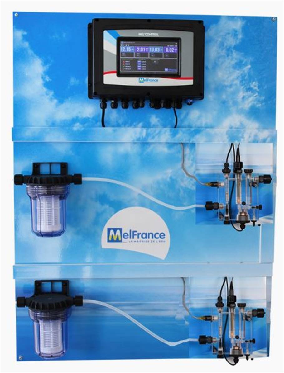 REGULATION MEL CONTROL CONFIG 2 BASSINS - pH,Cl,TEMP (x2), 4 SONDES